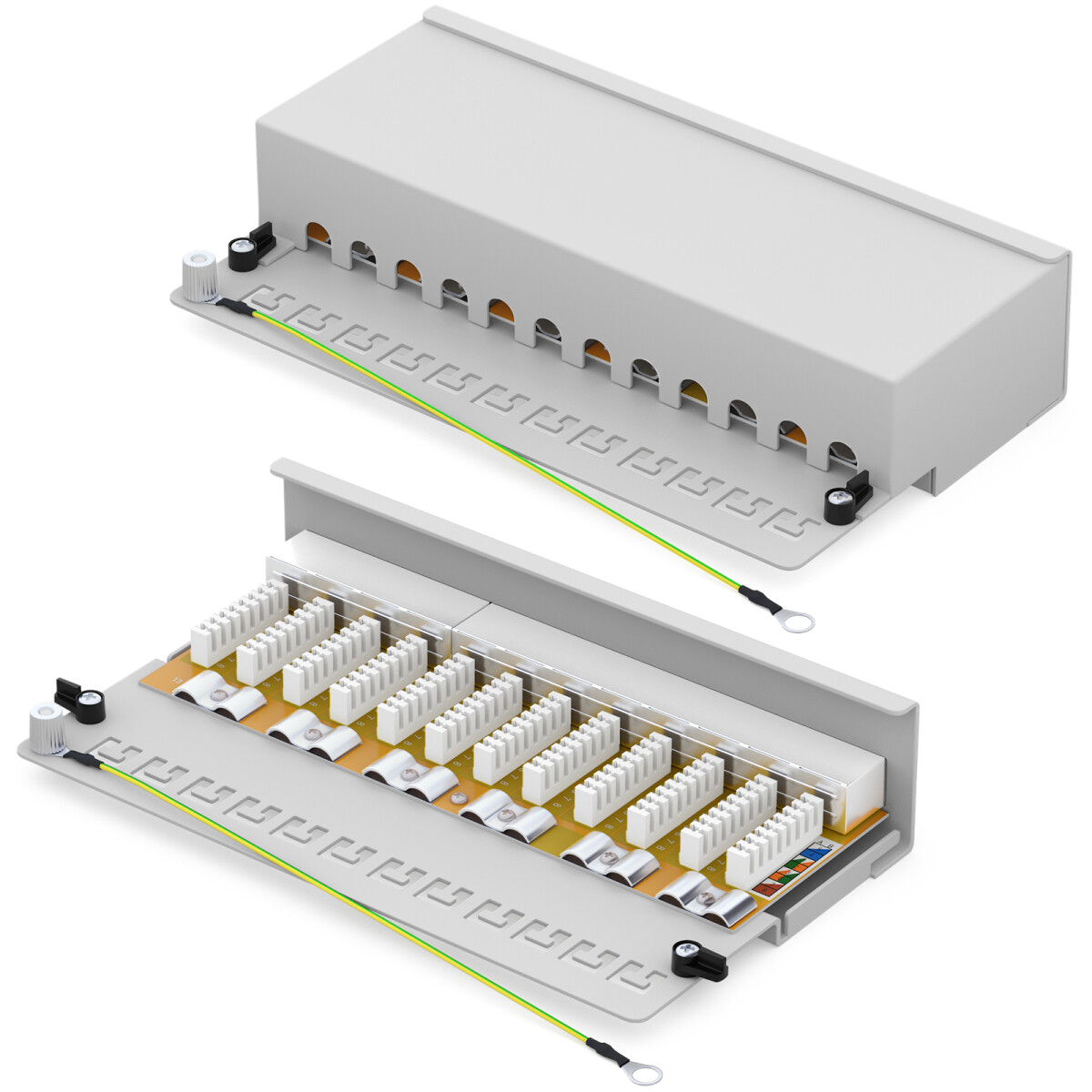 Patchpanel 12-Port RJ45 CAT.6 HELLGRAU | hb-digital.de, 18,90