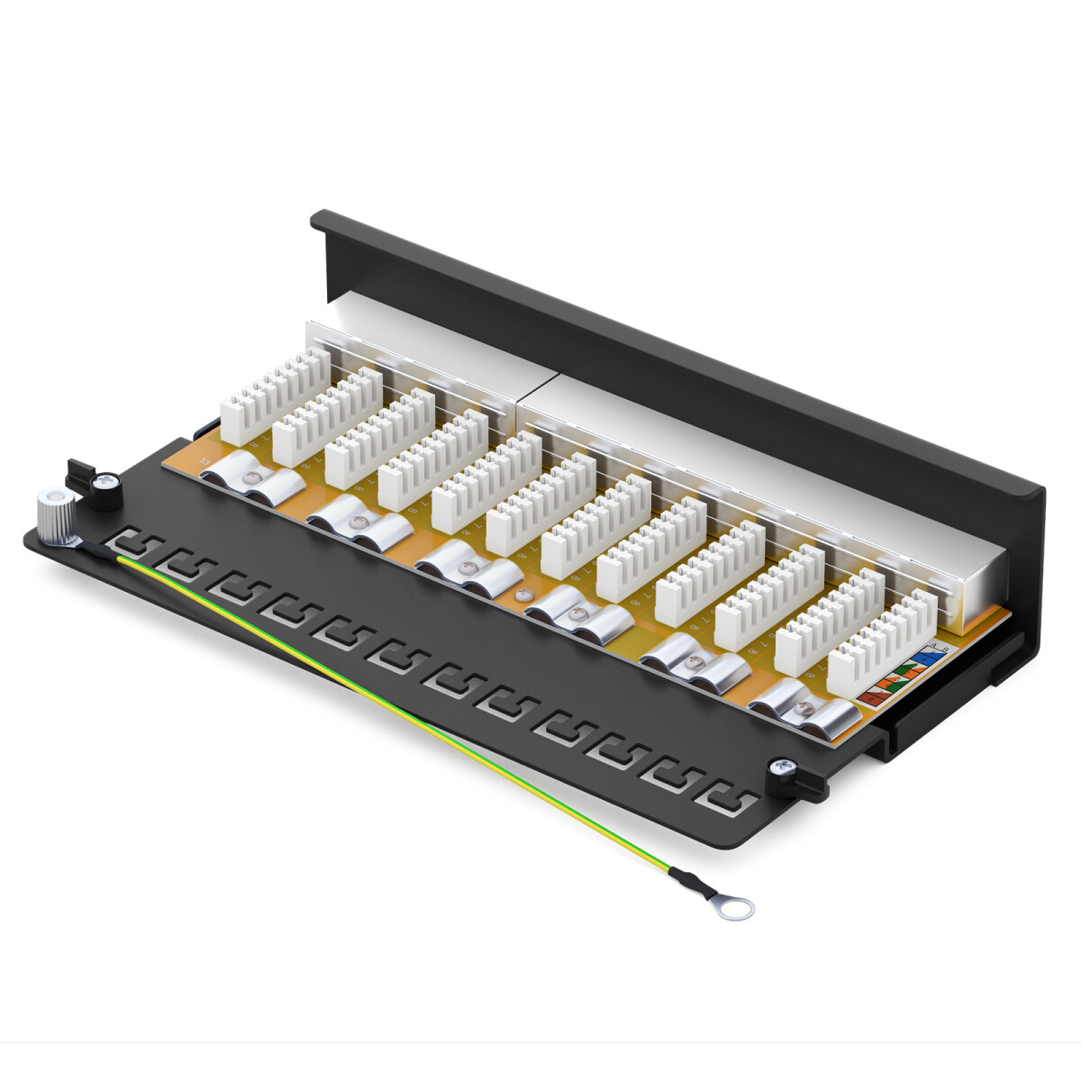Patchpanel 12-Port RJ45 CAT.6 SCHWARZ | hb-digital.de, 18,90