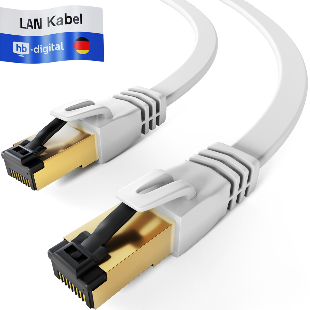 Cable ethernet plat CAT 8 patch cable 0,25m blanc, 3,49
