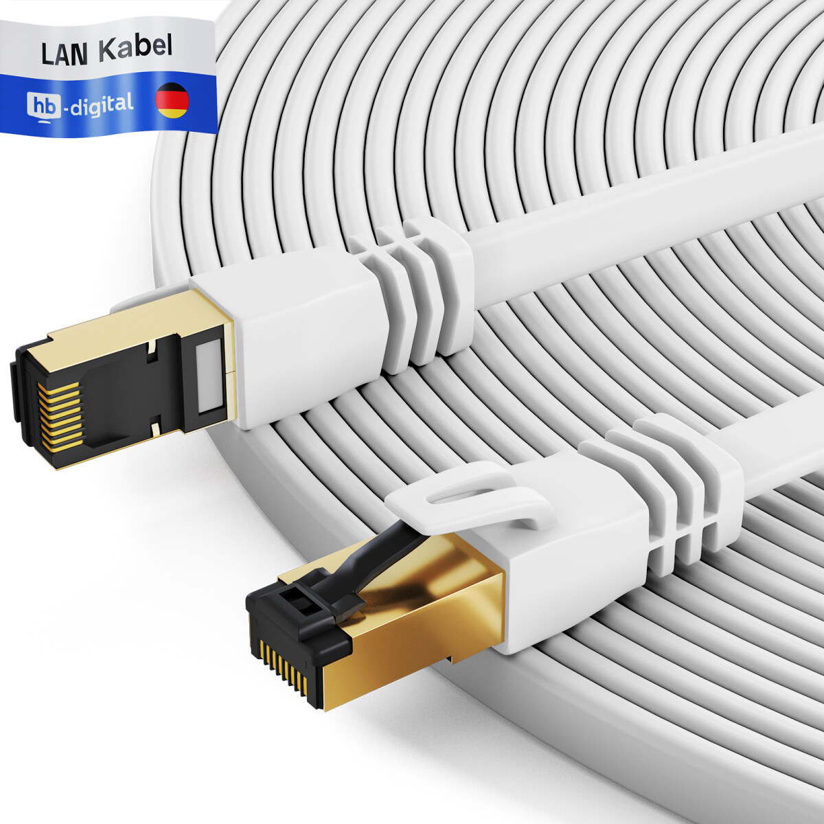 Cable ethernet plat CAT 8 patch cable 1,5m blanc, 4,99