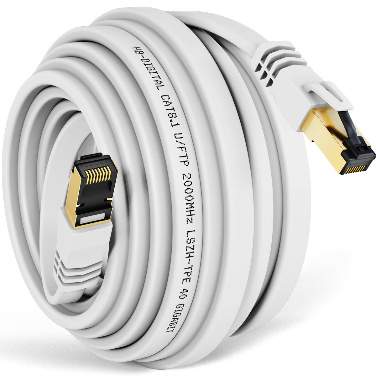 Cable ethernet plat CAT 8 patch cable 7,5m blanc, 13,90