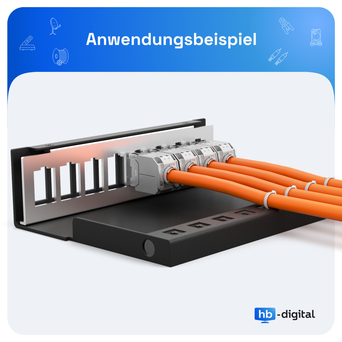 Patchpanel für Keystone 4/6/8/12/16 Port Patchfeld hb-digital, 15,99