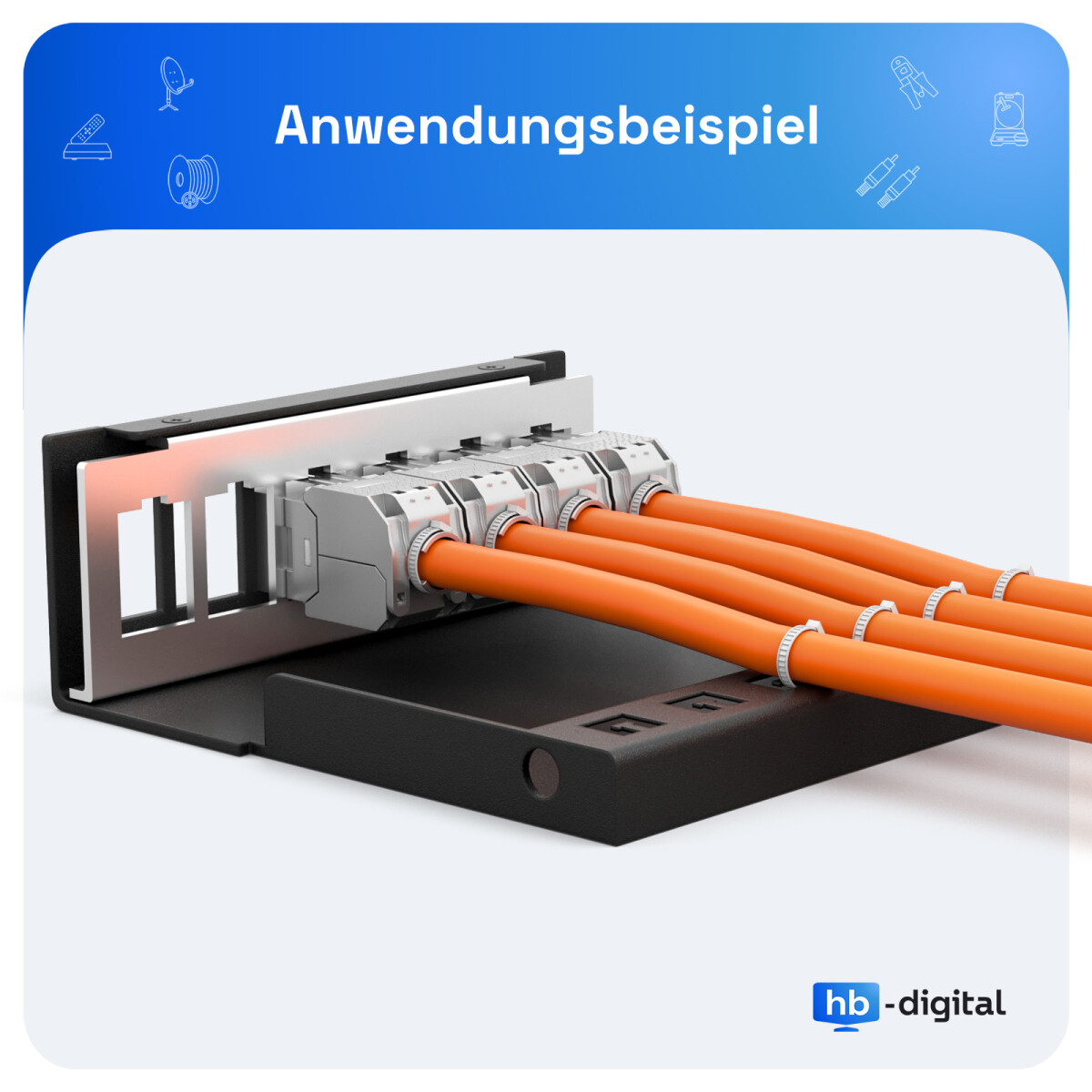 Keystone patch panel 6-port patch panel black hb-digital, 16,99