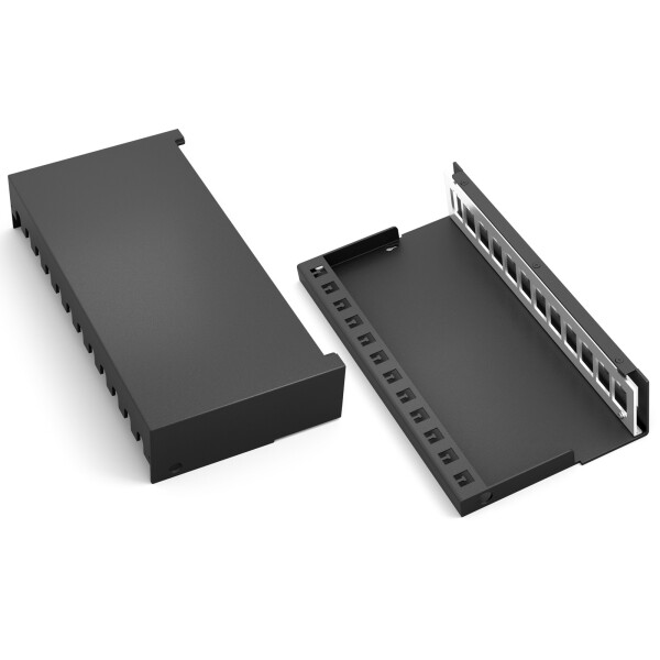 Keystone Patchpanel 12-Port Patchfeld schwarz hb-digital, 19,99