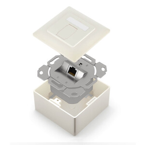 LAN Dose CAT 6 Datendose Aufputz Unterputz 1 x RJ45 RAL9010, 6,99