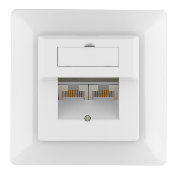 LAN socket CAT 5e data socket flush-mounted 2 x RJ45 hb-digital, 6,19