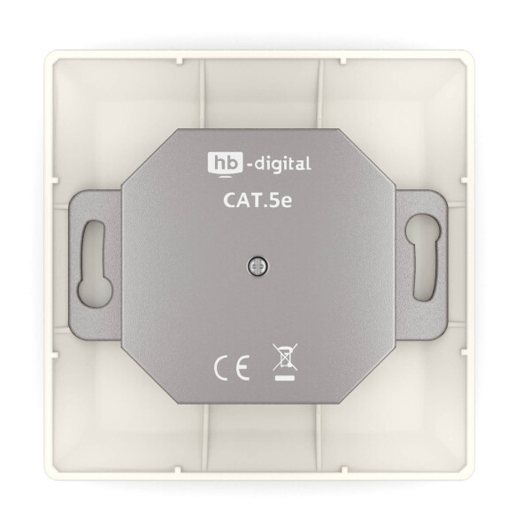 LAN Dose CAT 5e Datendose Unterputz 2 x RJ45 RAL9010, 6,59