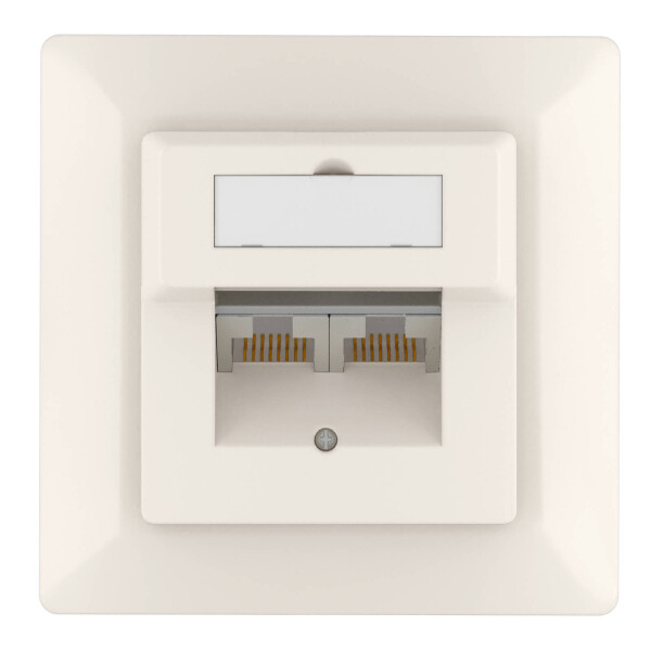 LAN Dose CAT 5e Datendose Unterputz 2 x RJ45 RAL9010, 6,59