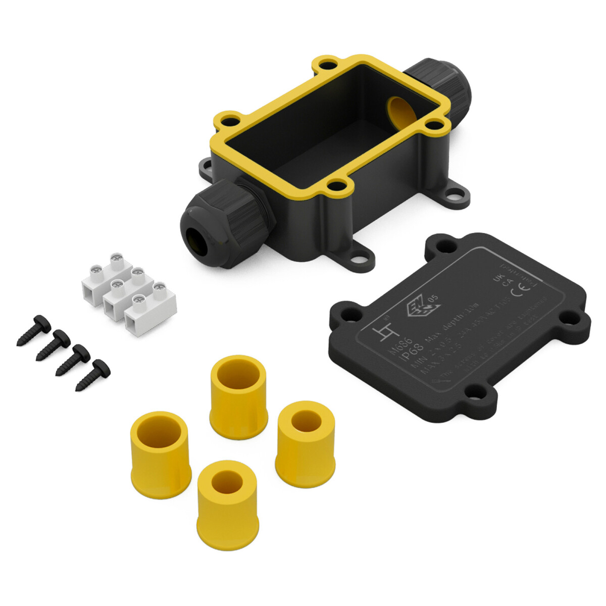 Junction box waterproof IP68 2 gang installation box, 9,50