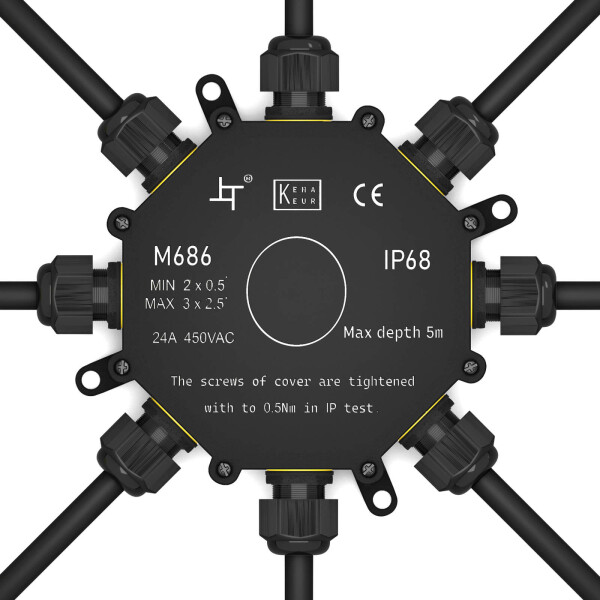 Junction box waterproof IP68 8 gang installation box, 19,90