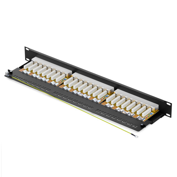 Patchpanel 19 Zoll 24 Port Cat.6 schwarz kaufen bei hd-digital, 40,90