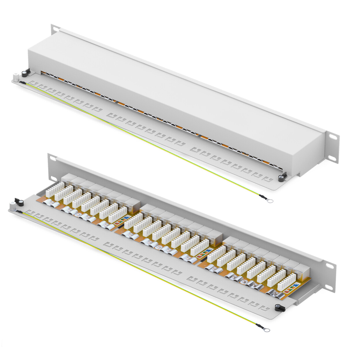 【Patch panel 19 inch 24 port Cat.6a light gray】at hb-digital, 51,90