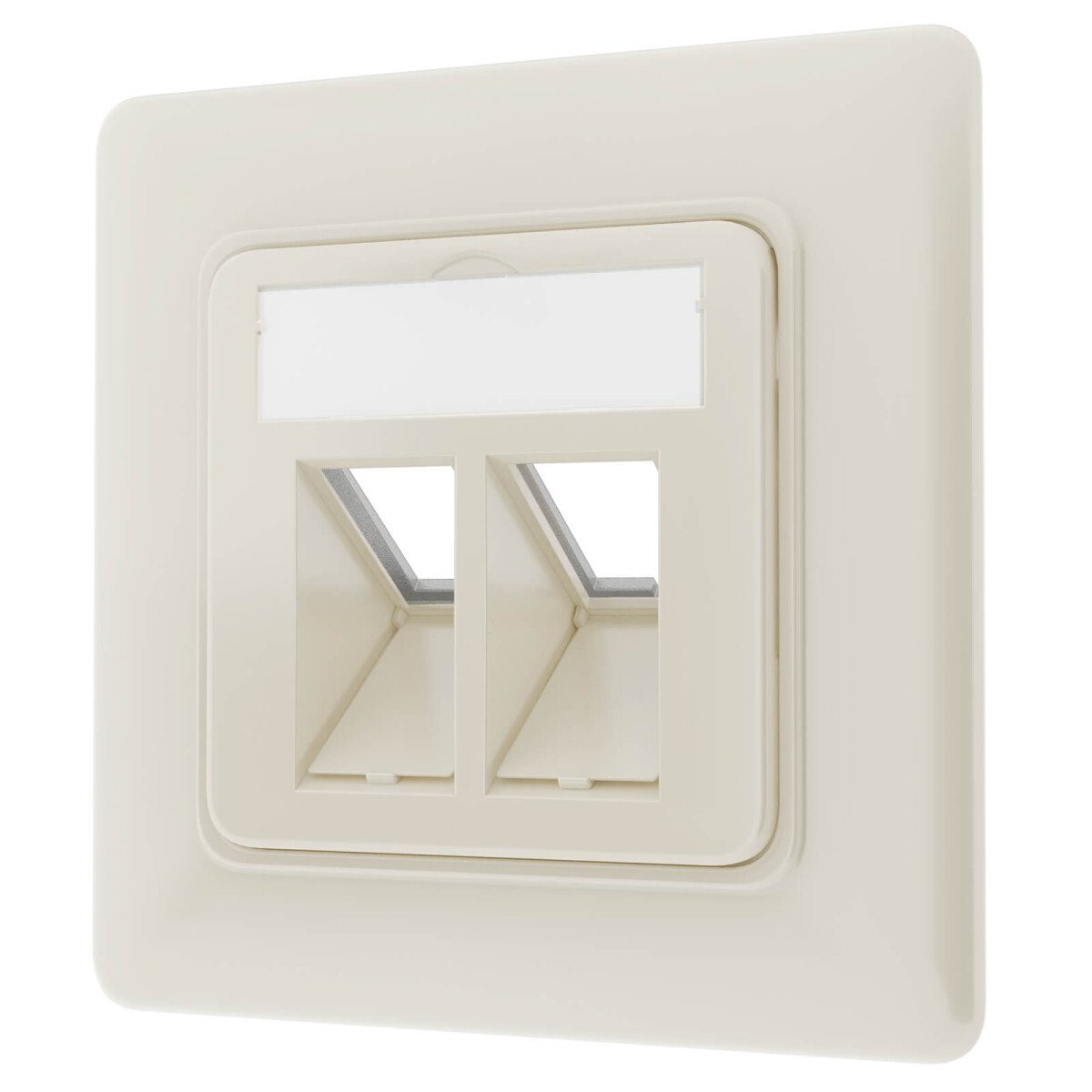 Junction box 2 x port for Keystone network socket RAL9010, 2,79