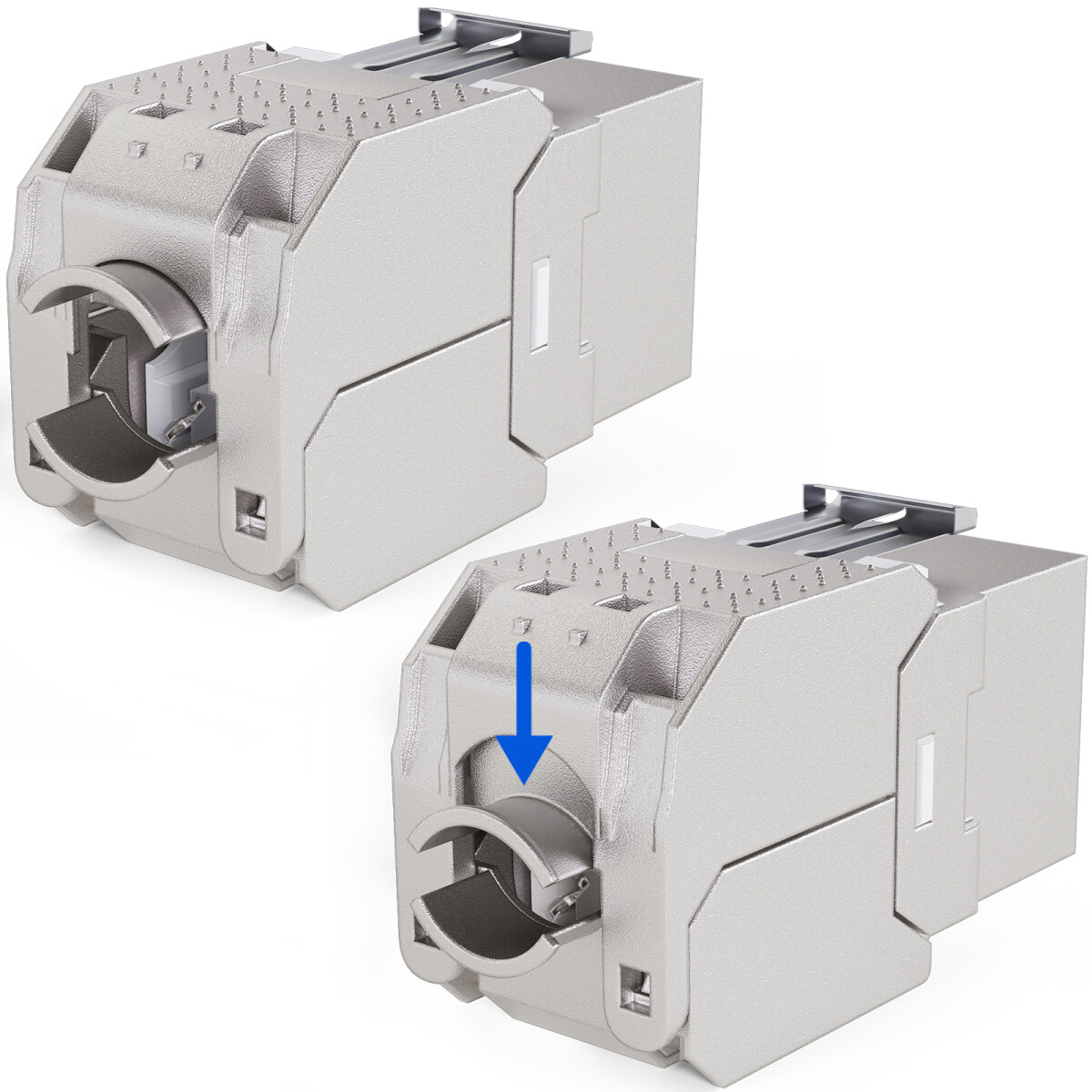 Netzwerkdose mit 1 x Cat 7 Keystone RJ45 RAL 9003, 7,90