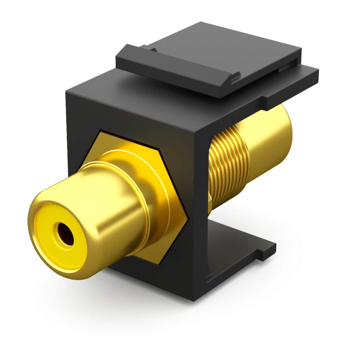 Keystone module with yellow RCA connector Cinch/RCA connector black, 2,19