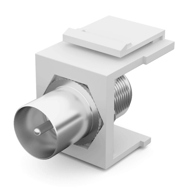 SAT Keystone IEC Stecker weiß für Keystone Panel, 1,49