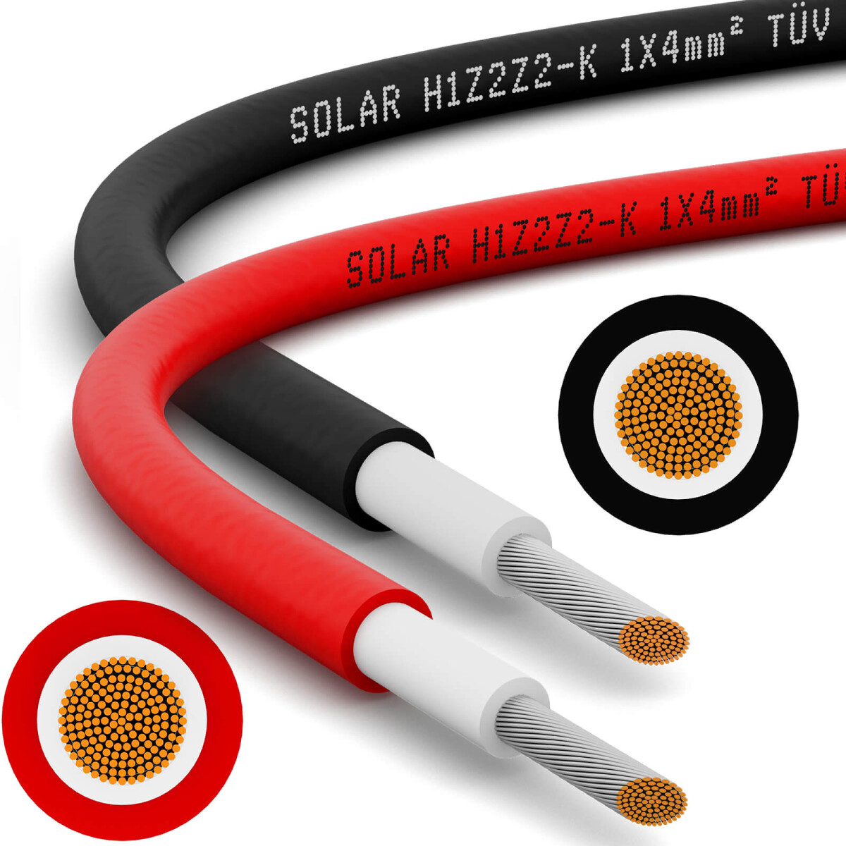 Solar cable 4mm2 PV cable for solar systems kabeltec H1Z2Z2-K, 9,10