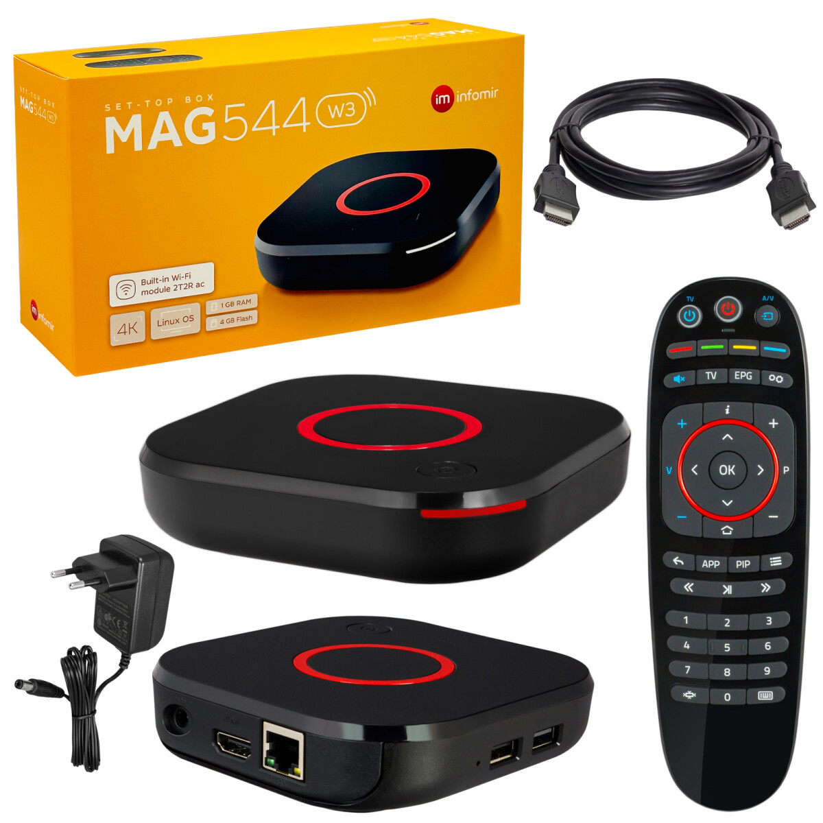 NEW MAG 544W3 IPTV Set Top Box with 4K and HEVC H 265 Linux, 89,90