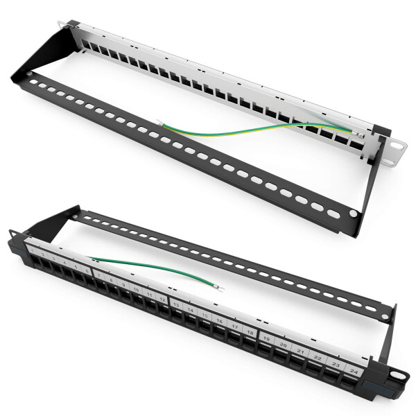 19" Patchpanel 24-Port mit Cat.6a RJ45 Keystone Module | hb-digital.de ...