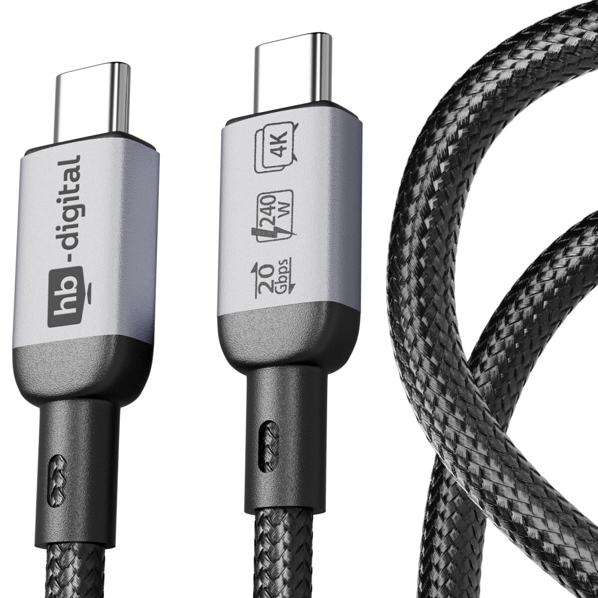 2m USB-C cable USB-4 | data cable 20Gbps 240W | hb-digital, 14,90
