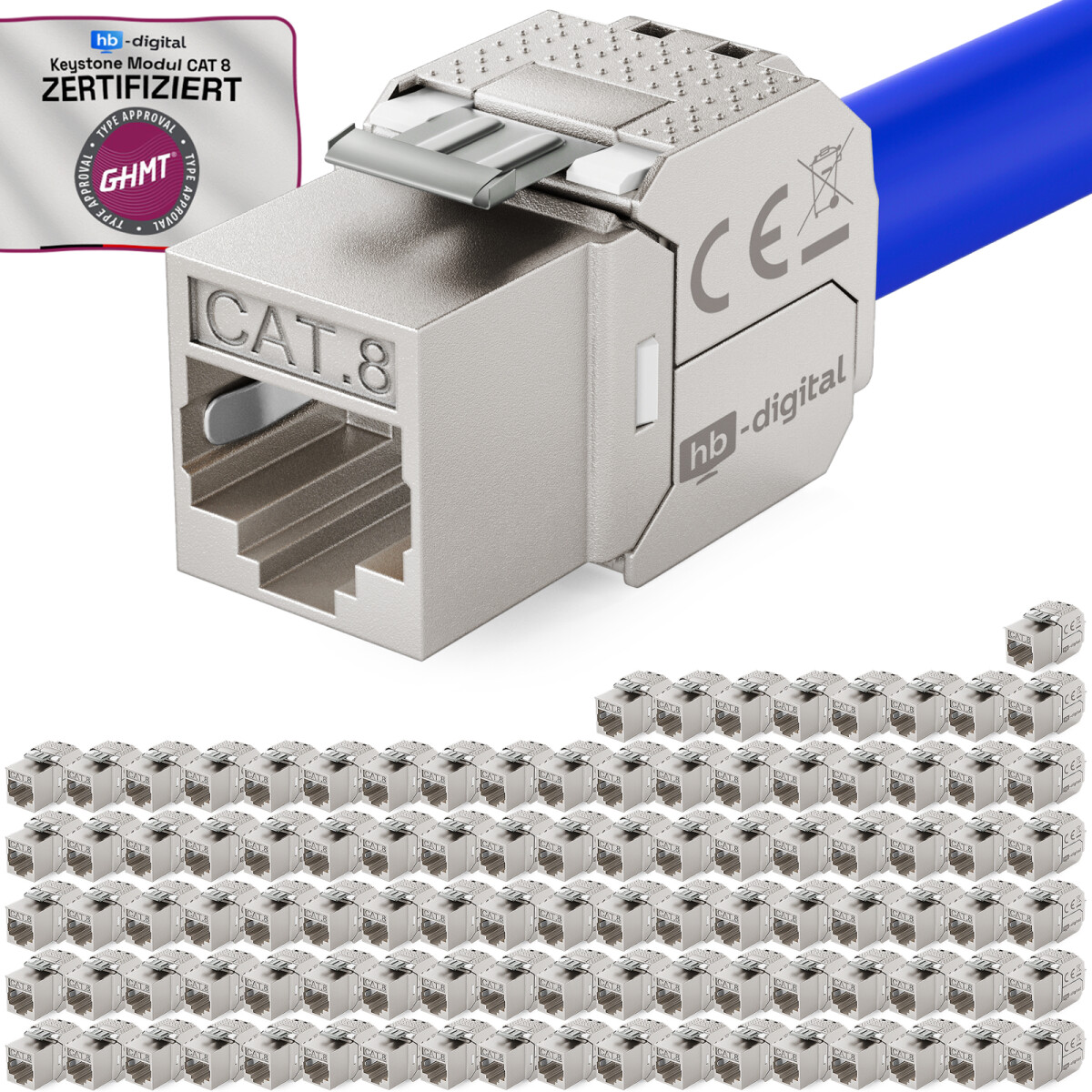 100 Pcs. RJ45 Keystone Module CAT 8 hb-digital.de, 399,90