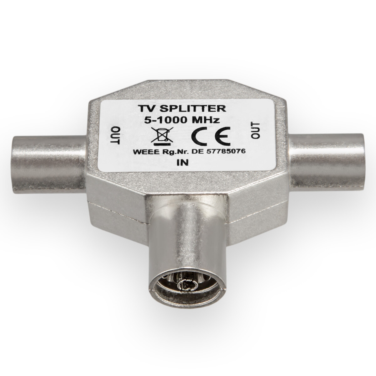 TV Splitter T Verteiler 2xStecker und 1xKupplung, 2,90