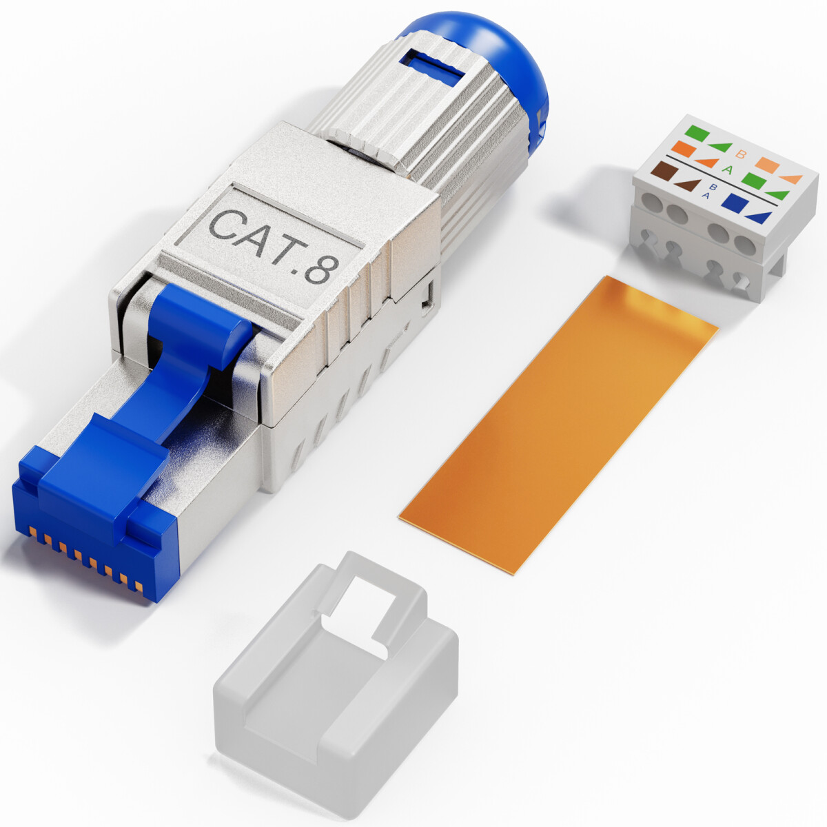 CAT.8 Network Connector SET for 40Gbps and PoE | Easy LSA Installation ...