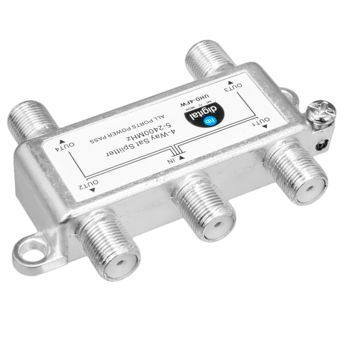 Aerial splitter UHD 4FW 4 compartment TV cable splitter, 2,29