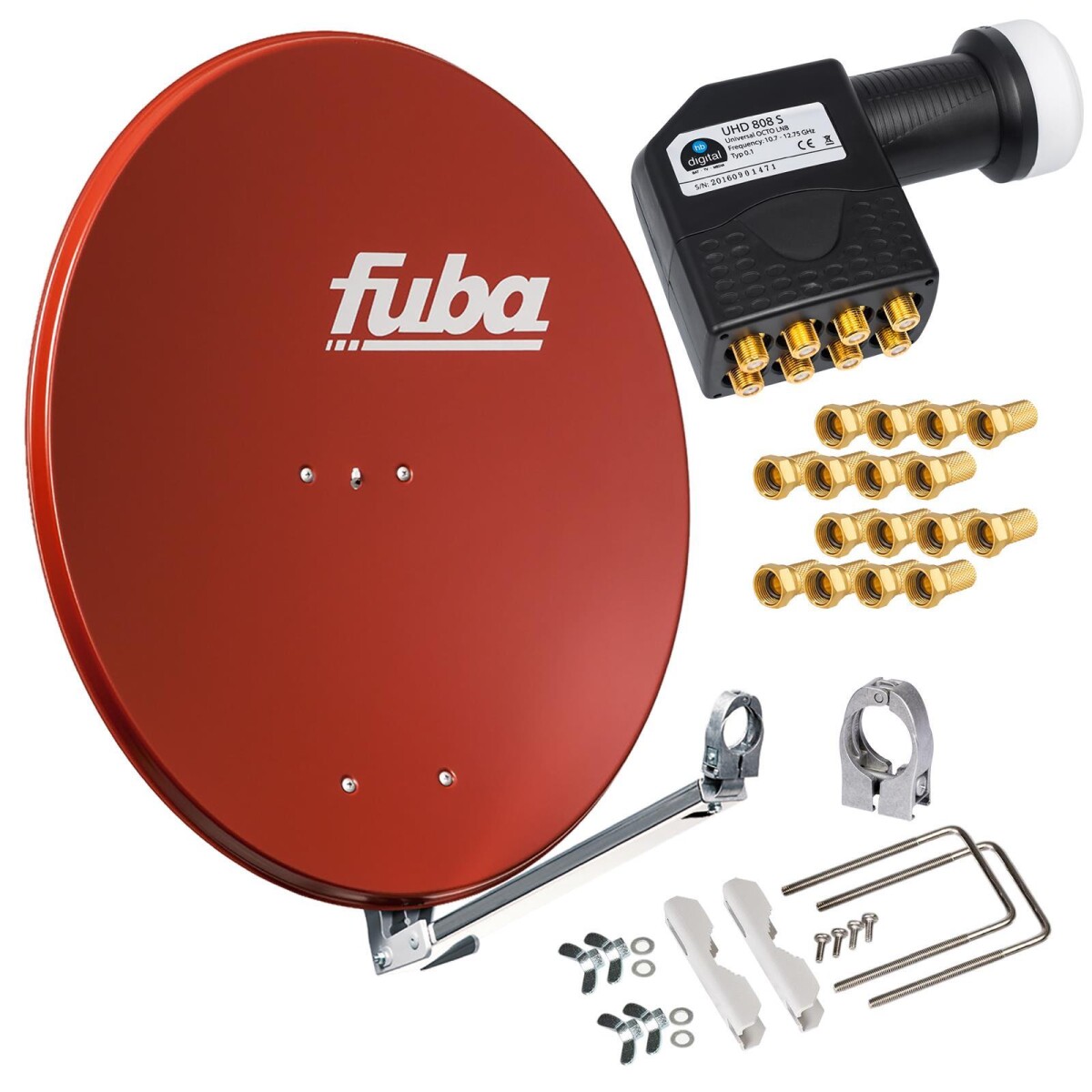 Sat Anlage Fuba DAL 800 80cm ziegelrot LNB Octo, 127,90
