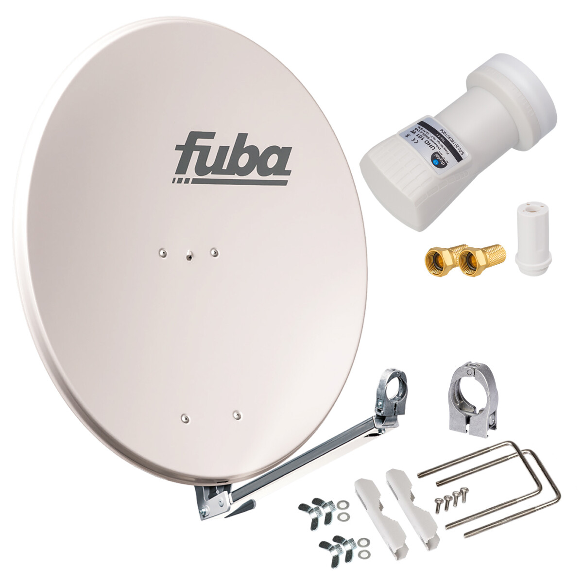 Sat Anlage Fuba DAL 800 80cm hellgrau LNB Single, 117,90