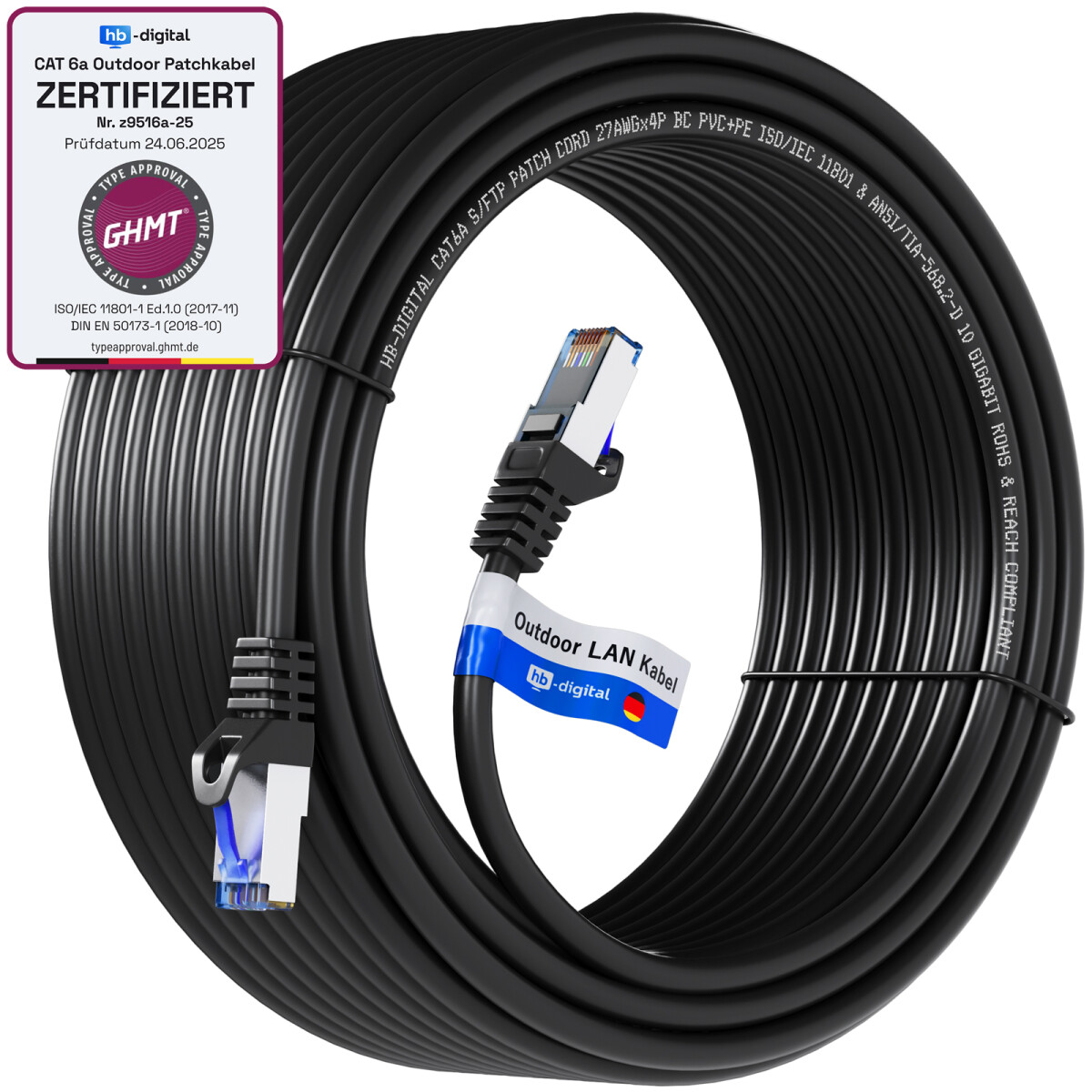 40m Outdoor LAN Kabel CAT 6a S/FTP PVC+PE bei hd-digital, 32,90
