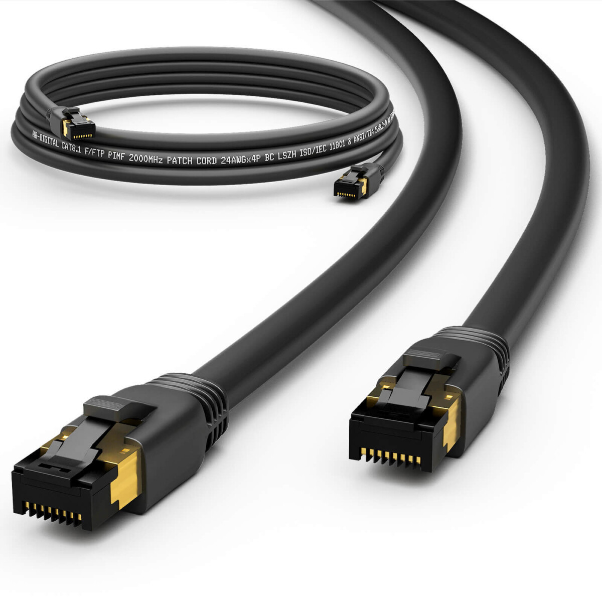 Câble rj45 cat 8 cable lan F/FTP LSZH 0,5m noir, 2,69
